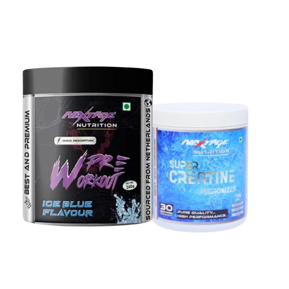 PREWORKOUT BLUE BERRY(240G)AND CREATINE(100G) – NEXTAGE NUTRITION